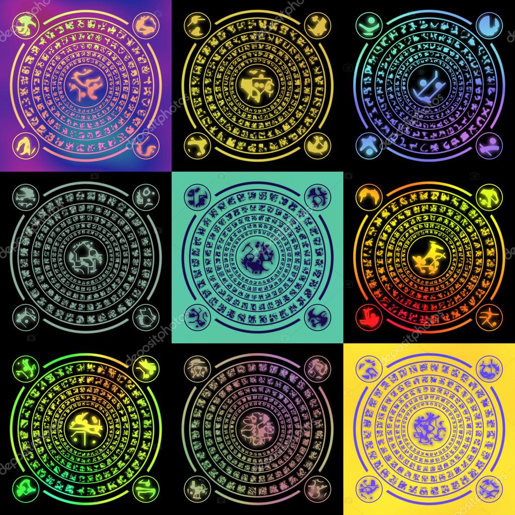 Set of runes generated textures — Stock Photo © PandaWild #59644613