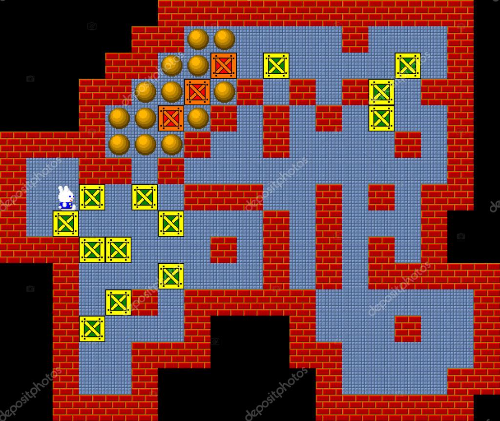 Crates, retro style game pixelated graphics — Stock Photo © PandaWild ...