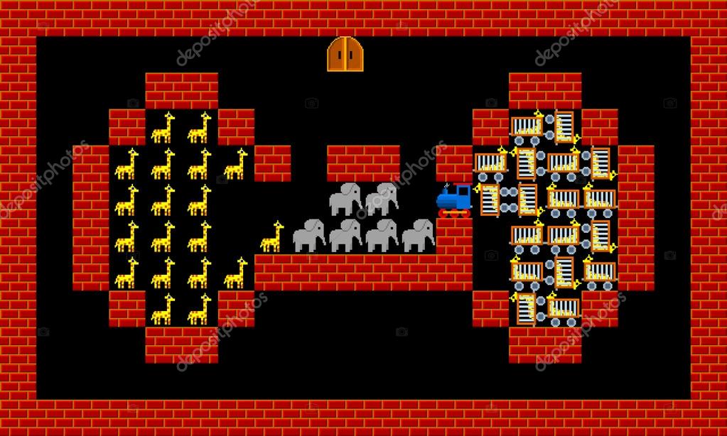 Train, retro style game pixelated graphics — Stock Photo © PandaWild ...