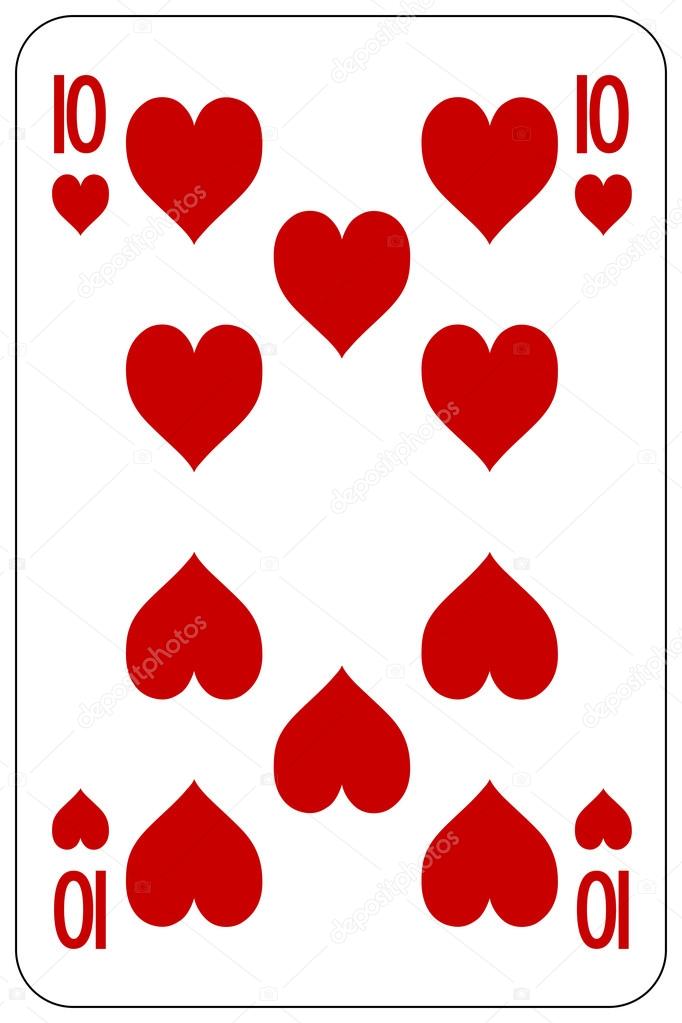 Poker spelkort 10 hjärta — Stock Vektor © PandaWild #83317488