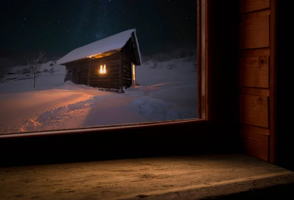 Winter cabin window Stock Photos, Royalty Free Winter cabin window ...
