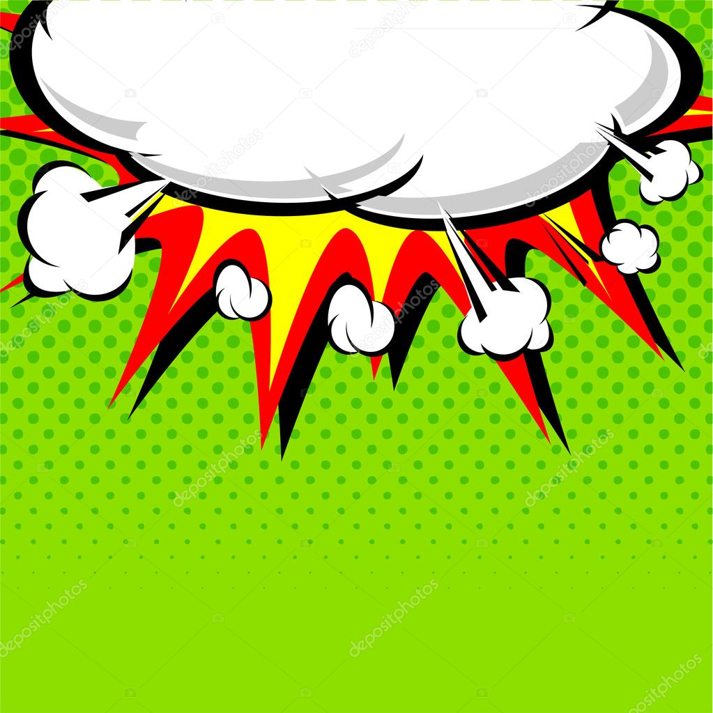 Comic book illustration with explosion on top. Stock Vector Image by ...