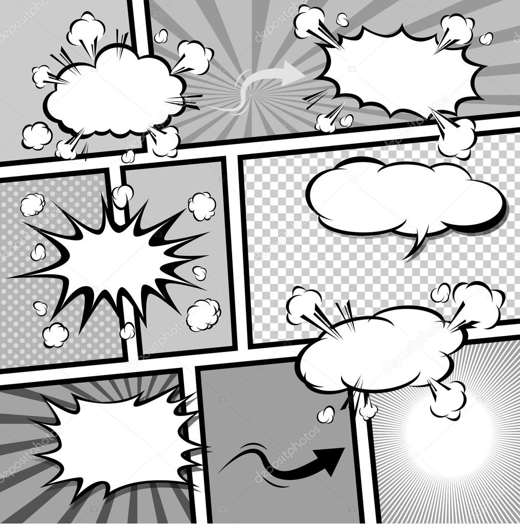 Comic template Vector Pop-Art. Stock Vector Image by ©jirawat #102155942