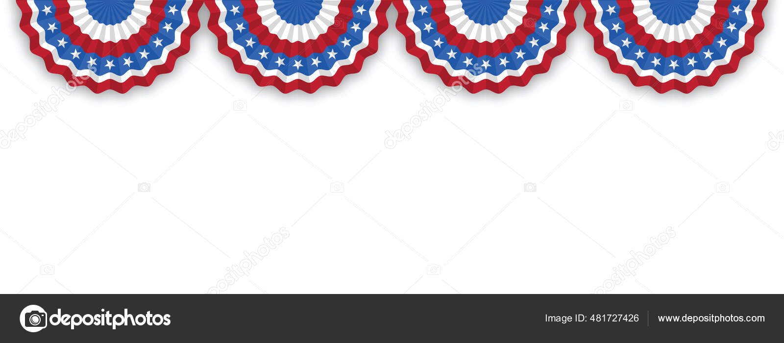 Four Flag Isolated White Background Room Your Text Illustrator Vector ...