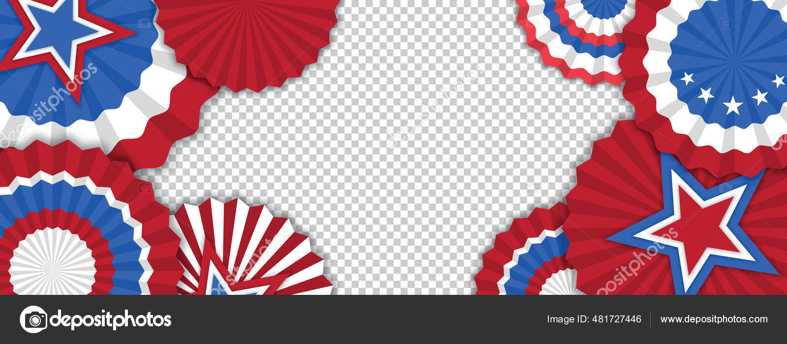4Th July Usa Independence Day Vector Banner Template Transparent ...