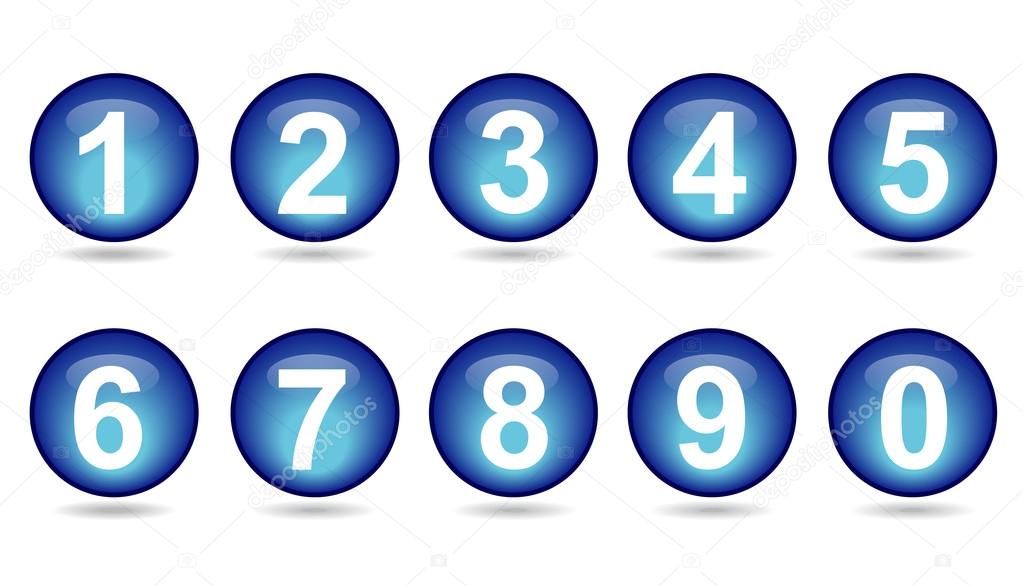 Imágenes: numeros en circulos | colección de los números - esferas azul ...
