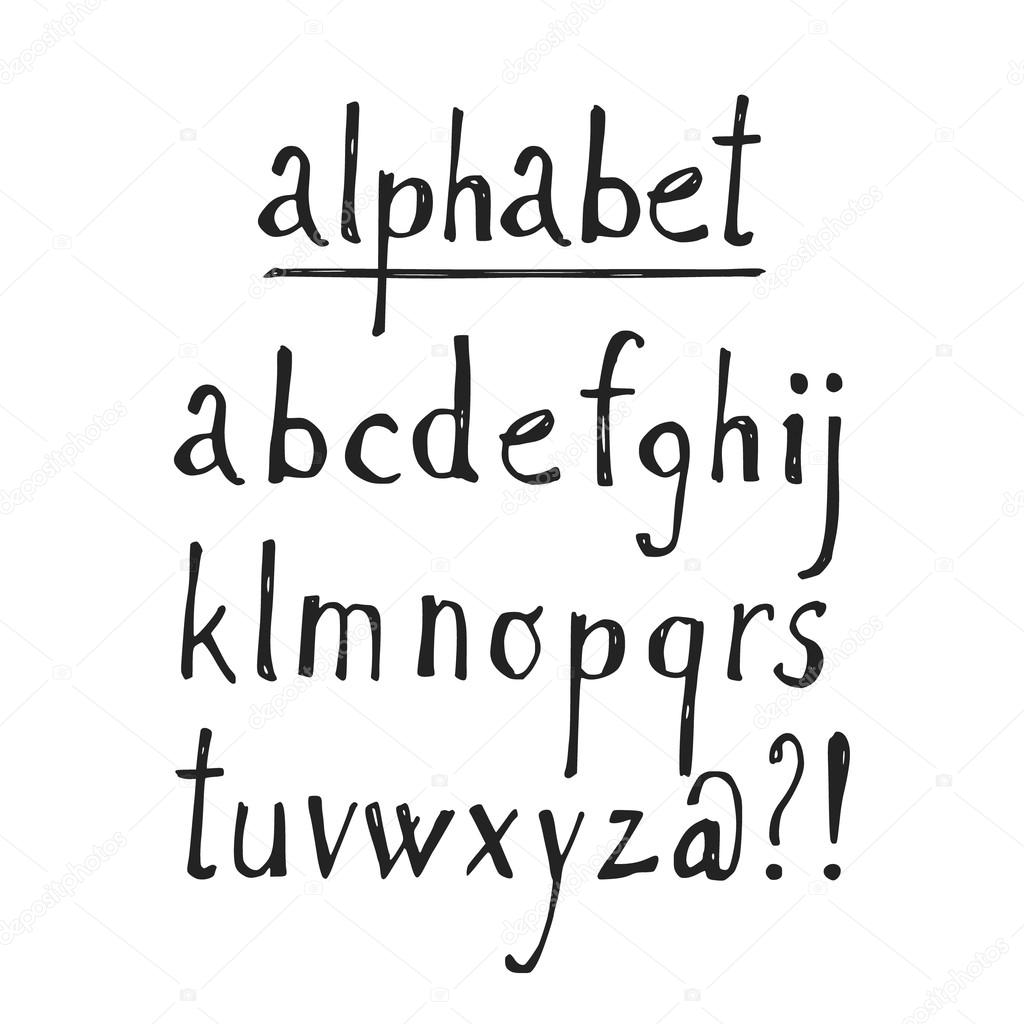 Hand drawn vector alphabet, font, isolated ink letters Stock Vector by ...