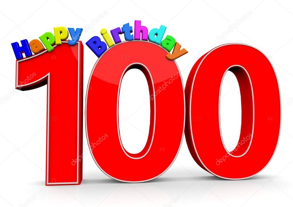 The big red number 100 with Happy Birthday — Stock Photo © jonaswolff ...