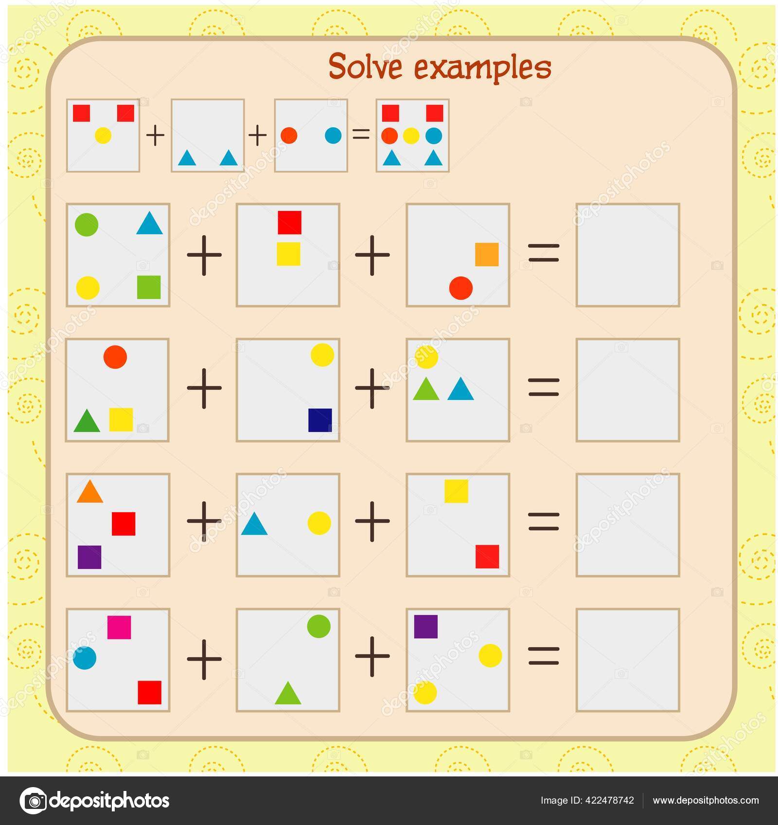 Logic exercises for children. solve examples according to the model ...