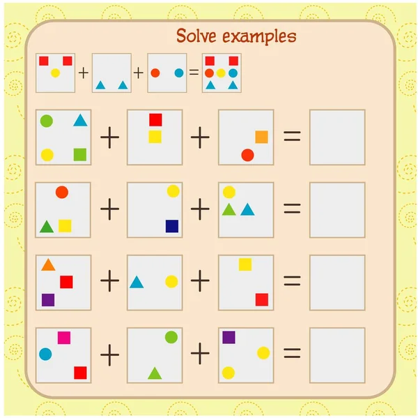 Logic exercises for children. solve examples according to the model ...