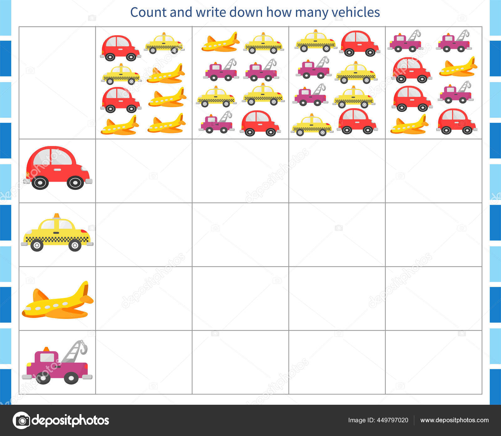 Logic Game Children Count Record Number Vehicles Stock Vector by ©Irmer ...