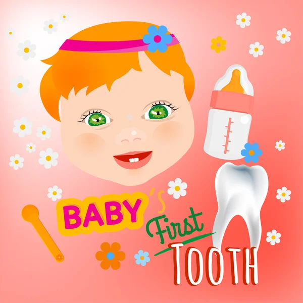 Baby First Tooth — Stock Vector © annyart #110486646
