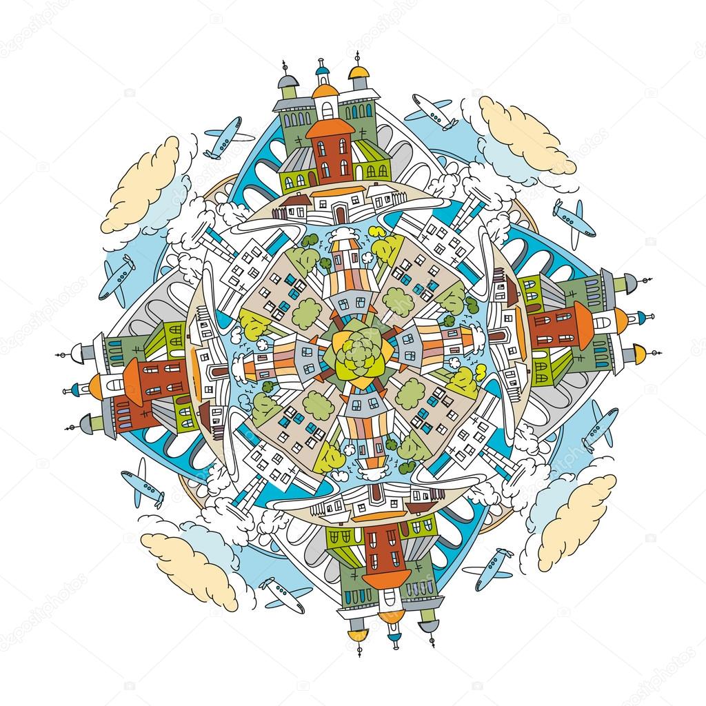 City Mandala 01 A Stock Vector by ©annyart 119894920