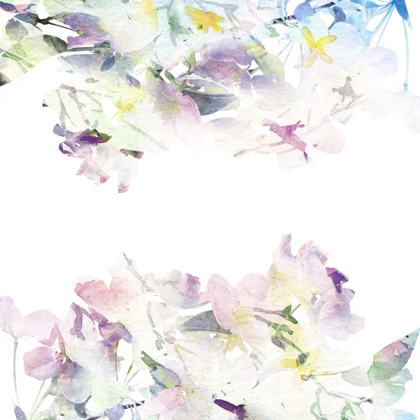 Watercolor floral frame — Stock Photo © oaurea #109953256
