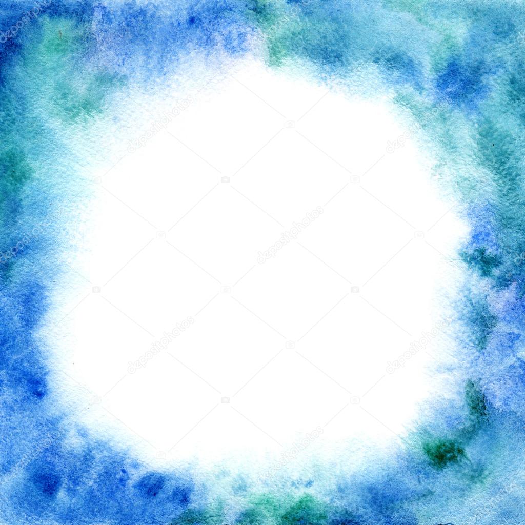 Watercolor Blue frame Stock Illustration by ©oaurea #89747478