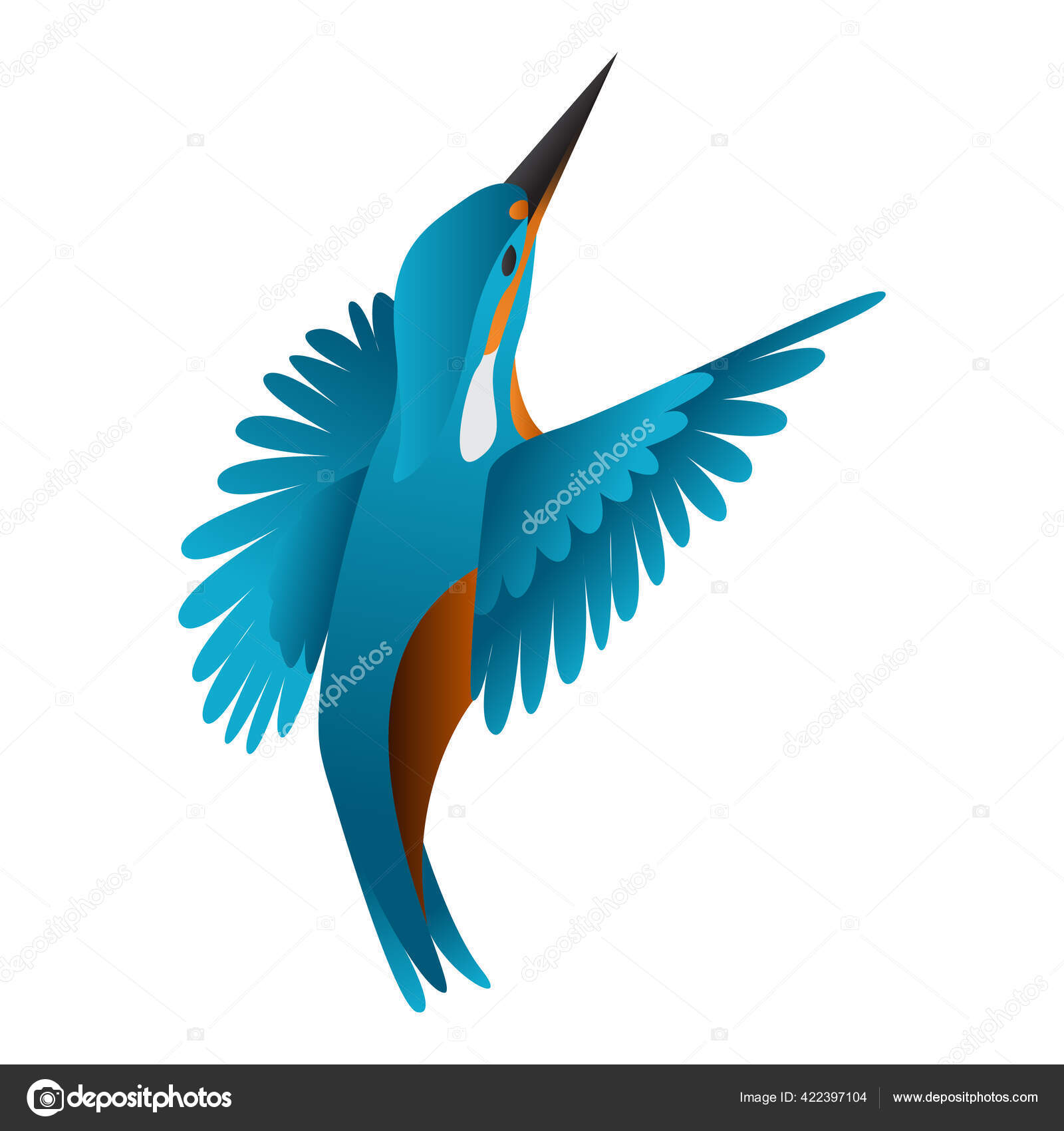Gradient Kingfisher Bird Vector Illustration Isolated White Background Stock Vector by ©s4rt4 ...
