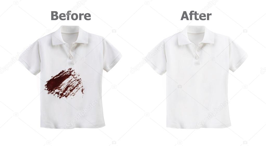 Stain Remover Experiment, Before and After Washing Stock Photo by ...