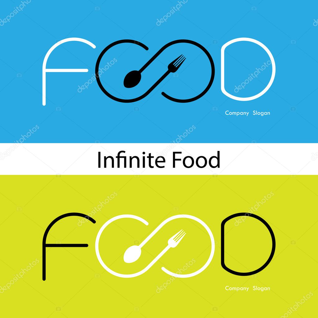 Food and infinity icon.Fork sign and spoon sign.Business or food Stock ...