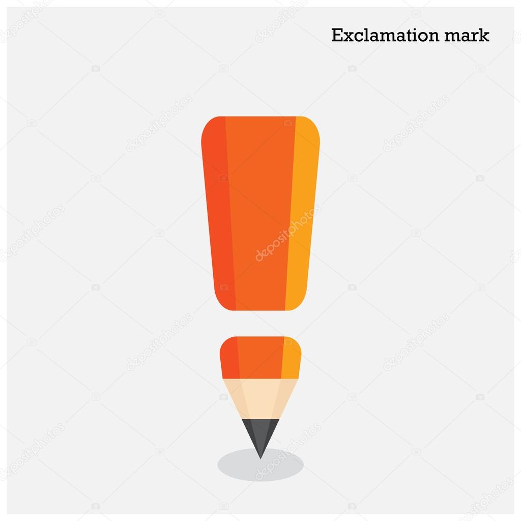 Pencil exclamation mark on background. Stock Vector by ©chatchai5172 ...