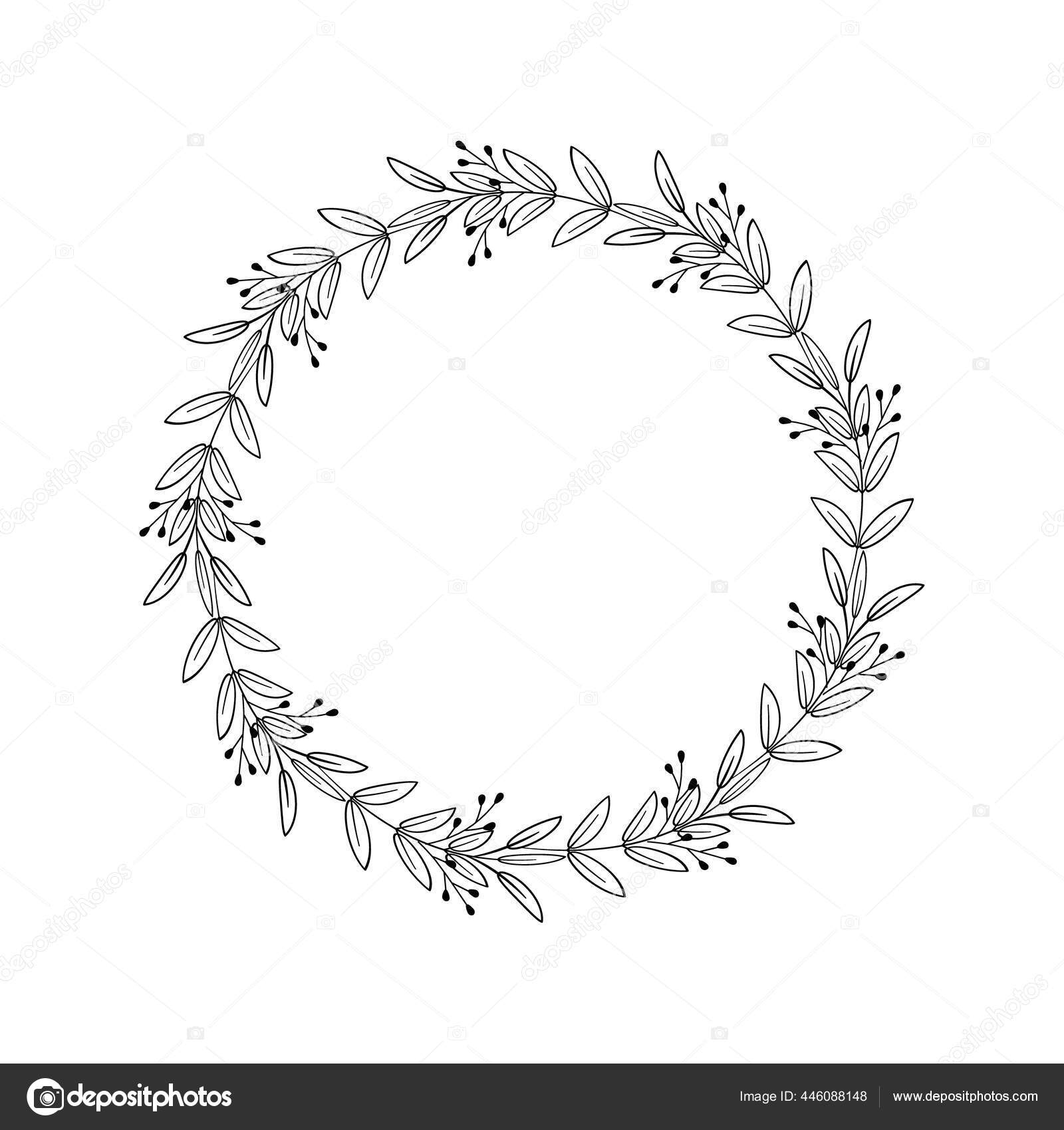 Bingkai Bunga Bulat Hitam Putih - Infoupdate.org