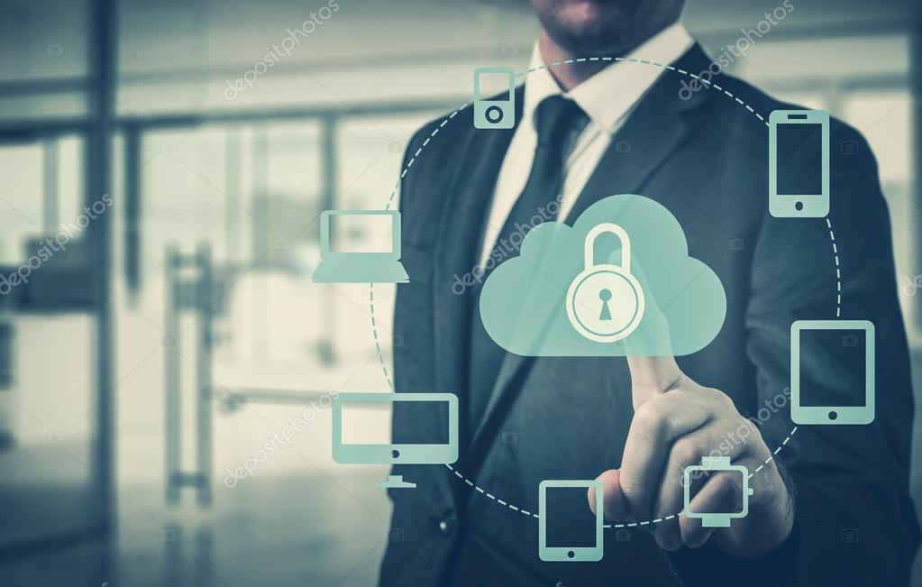 Protect cloud information data concept. Security and safety of cloud ...