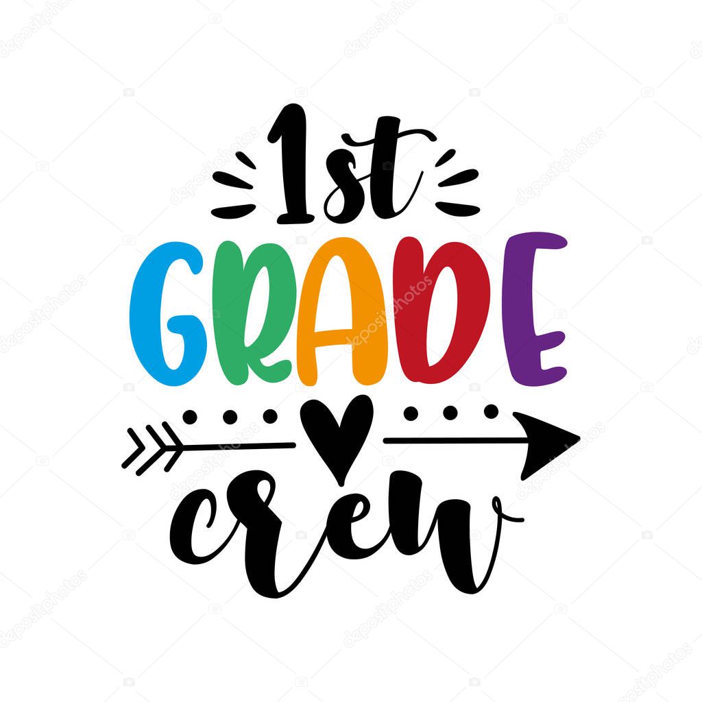 Tripulación de 1er grado - caligrafía con letras a mano aisladas sobre ...