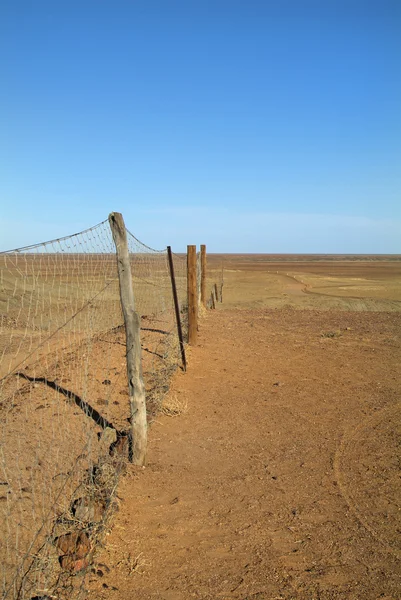 Dingoe fence in the Australian Outback. — Stock Photo © dchulov #67174153