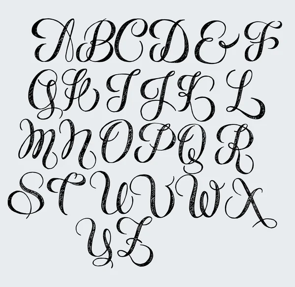 Hand written calligraphy vintage romantic font. Black letters — Stock ...