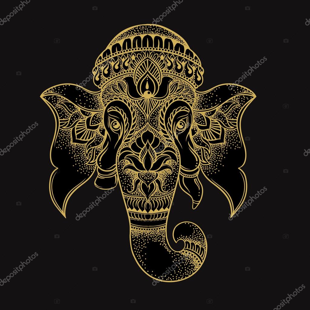 Tribal Elephant Head Design