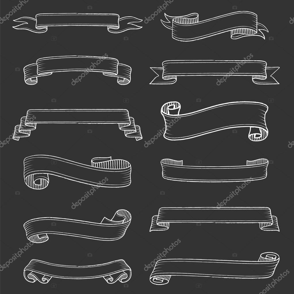 Chalk Banners Set — Stock Vector © giraphics #57717811