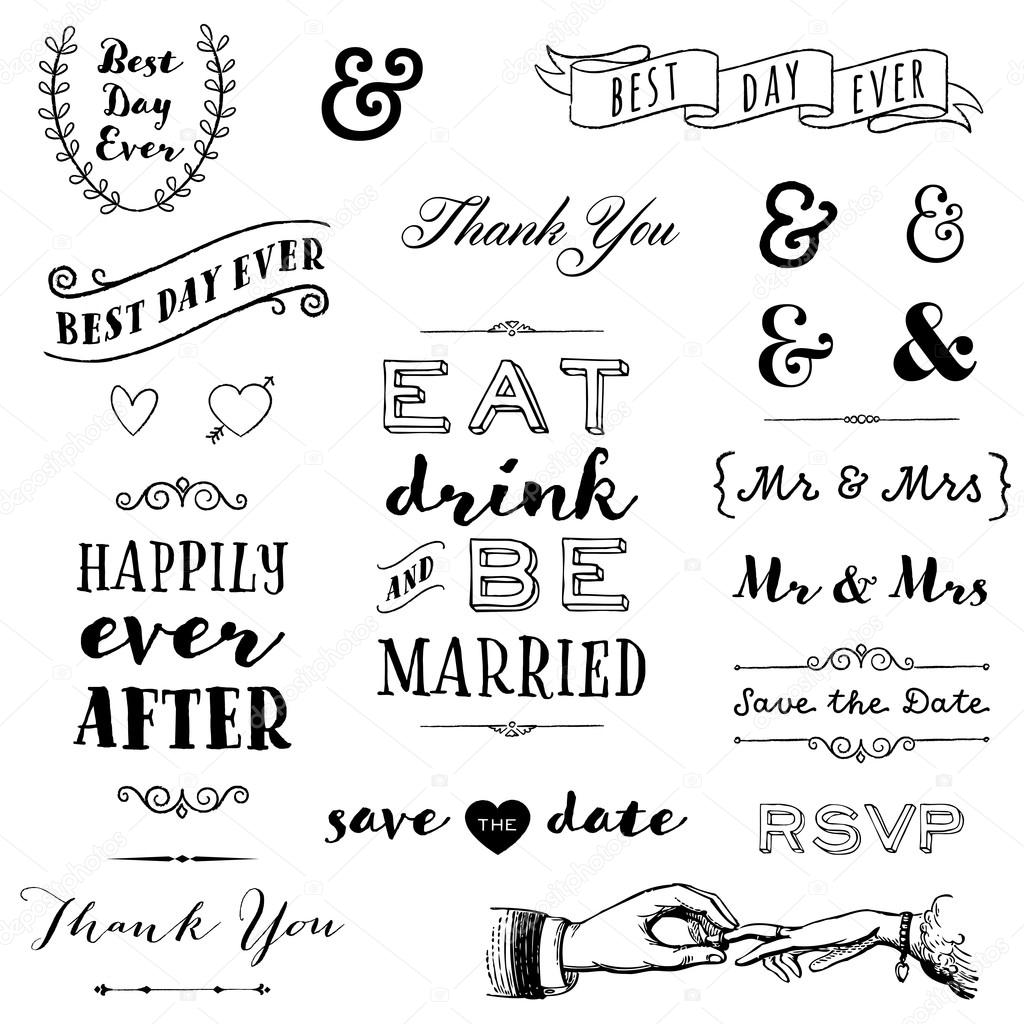 Hand drawn wedding typography Stock Vector Image by ©giraphics #85738798