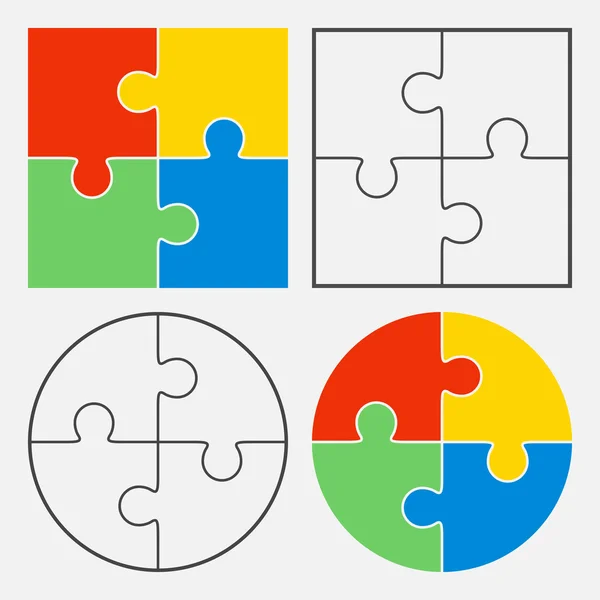 Jigsaw puzzle blank vector, four pieces, two elements — Stock Vector ... Jigsaw puzzle blank vector, four pieces, two elements — Stock Vector ...