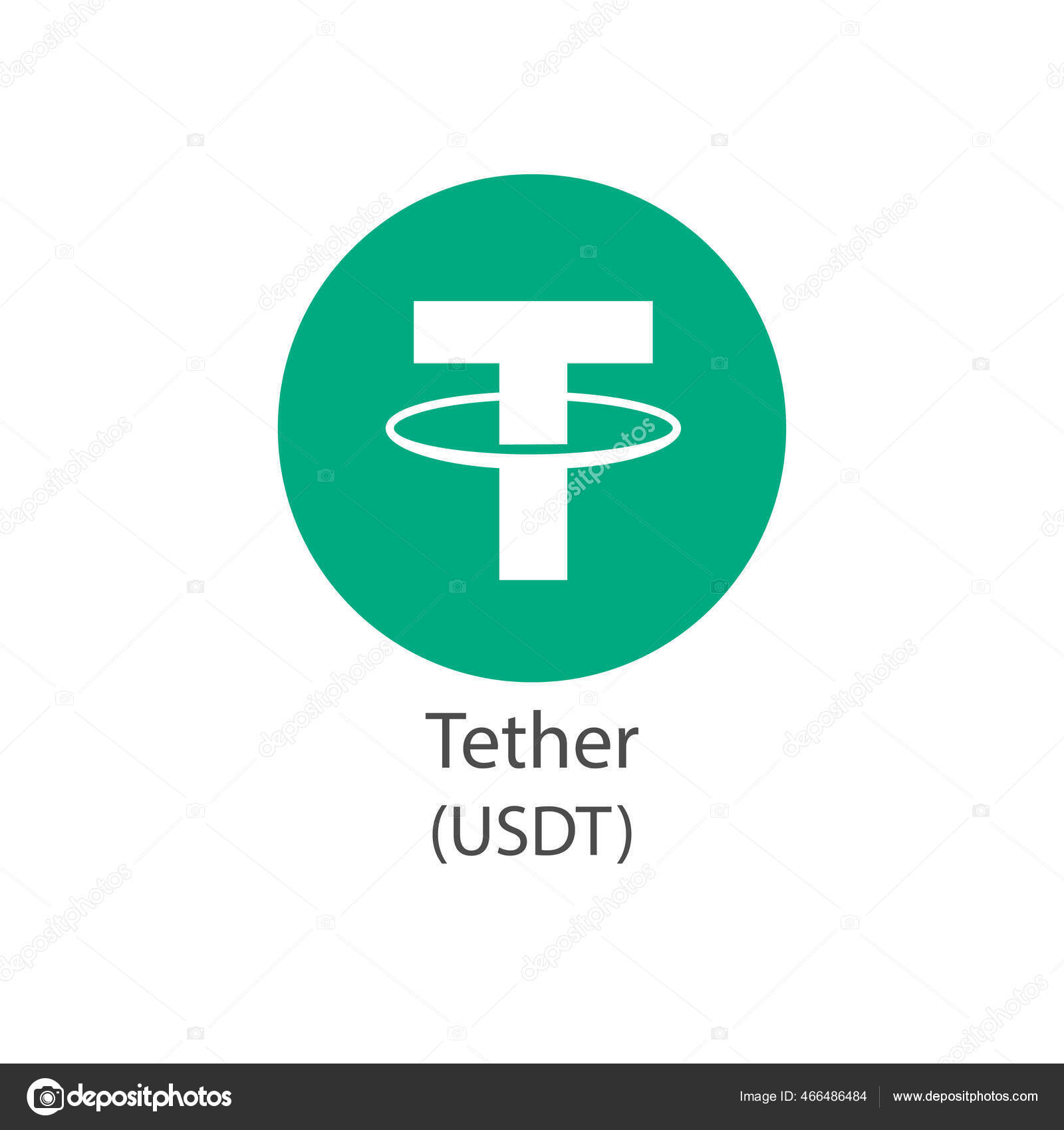 Tether vector icon. Cryptocurrency symbol isolated on white background ...