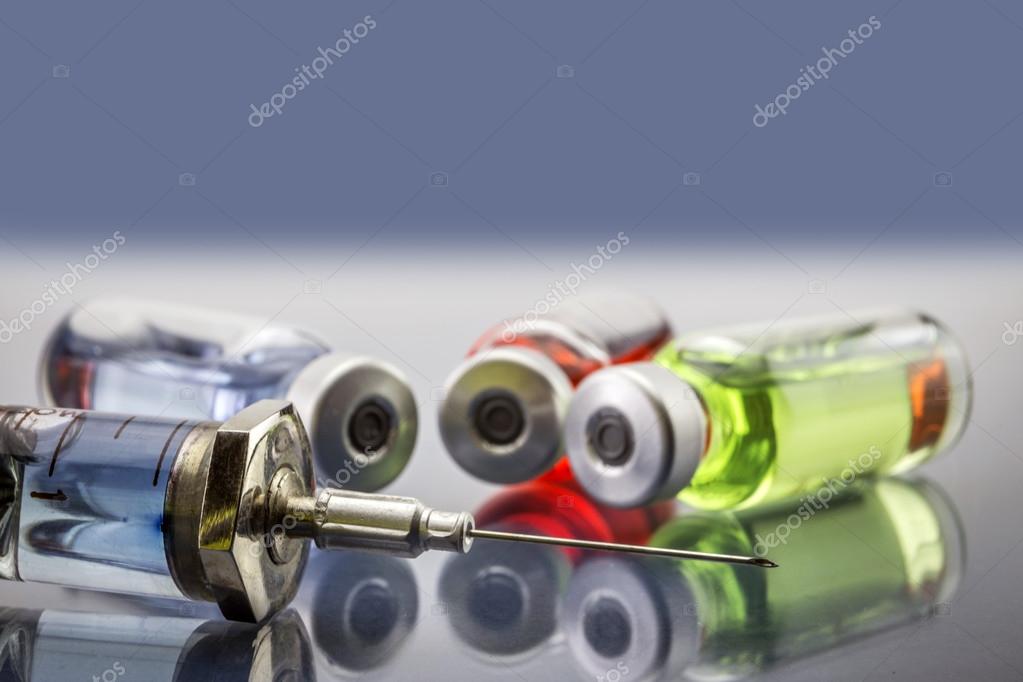 Vials, Injections and Syringe, Selective Focus Stock Photo by ...