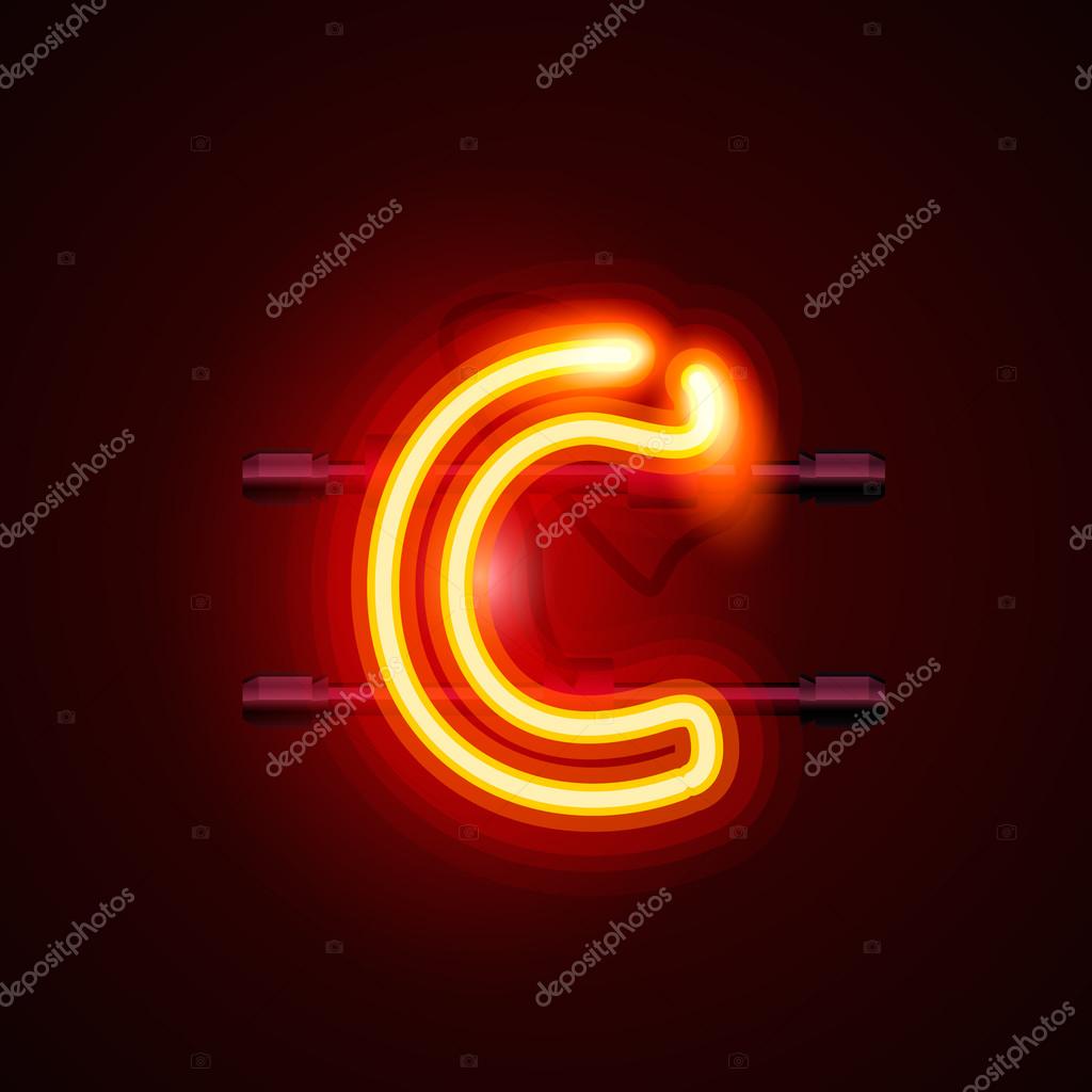 Neon font letter c. Vector illustration Stock Vector by ©hobbit_art ...