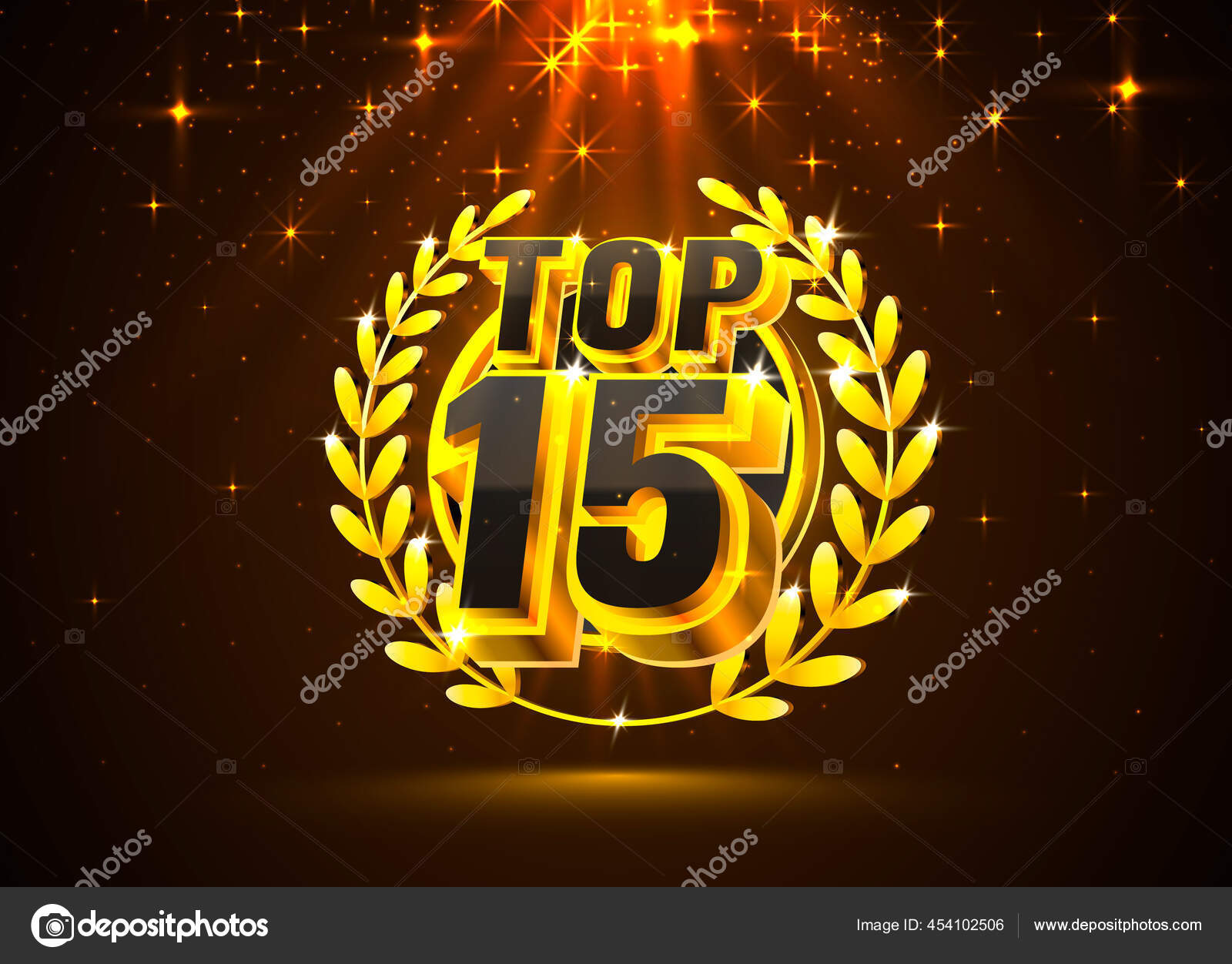 Top 15 tanda penghargaan podium terbaik, objek emas. Vektor Vektor Stok ...