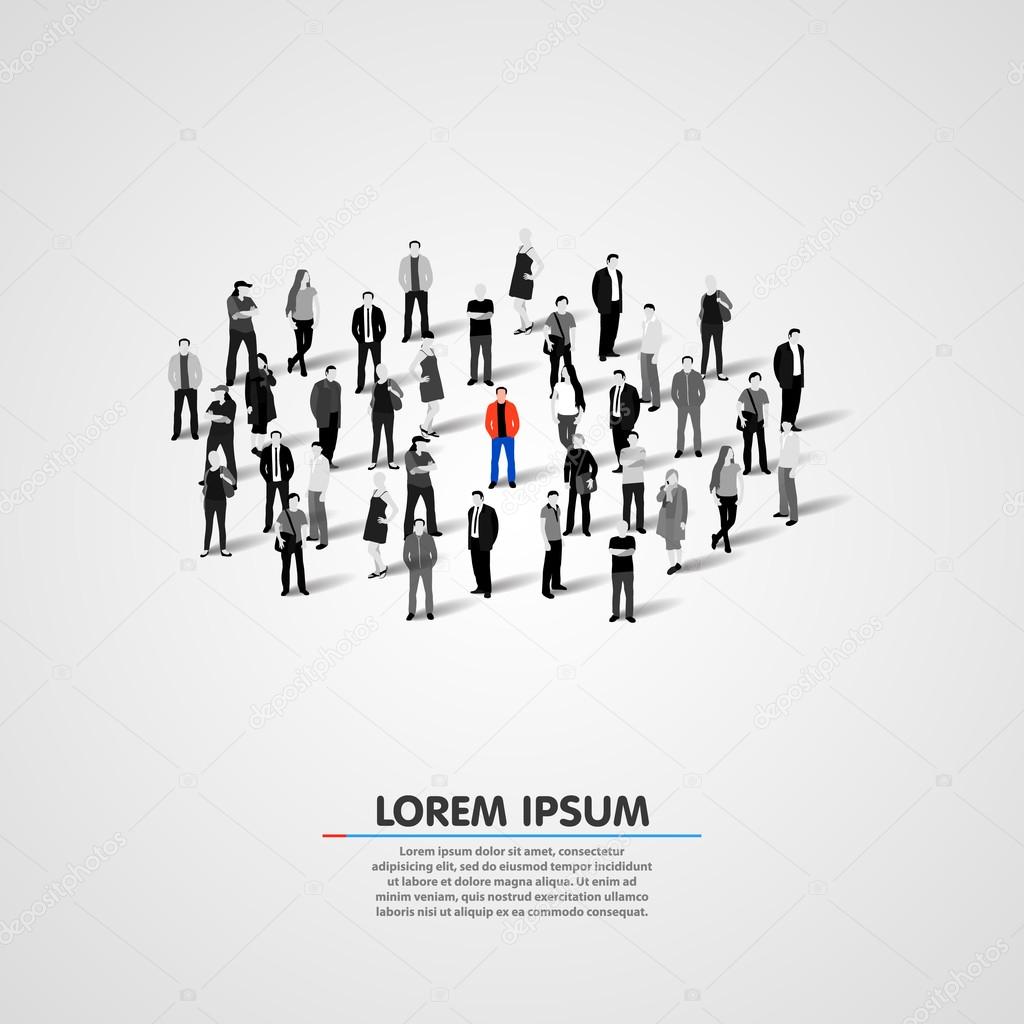 Unique person in the crowd. Stock Vector by ©hobbit_art 63465255