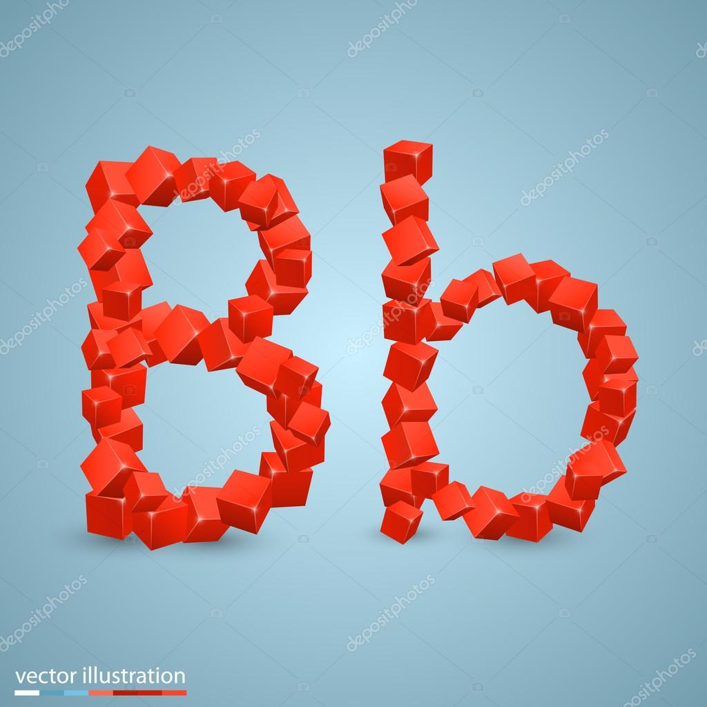Cubes as a symbol font. B Stock Vector by ©hobbit_art 64255263