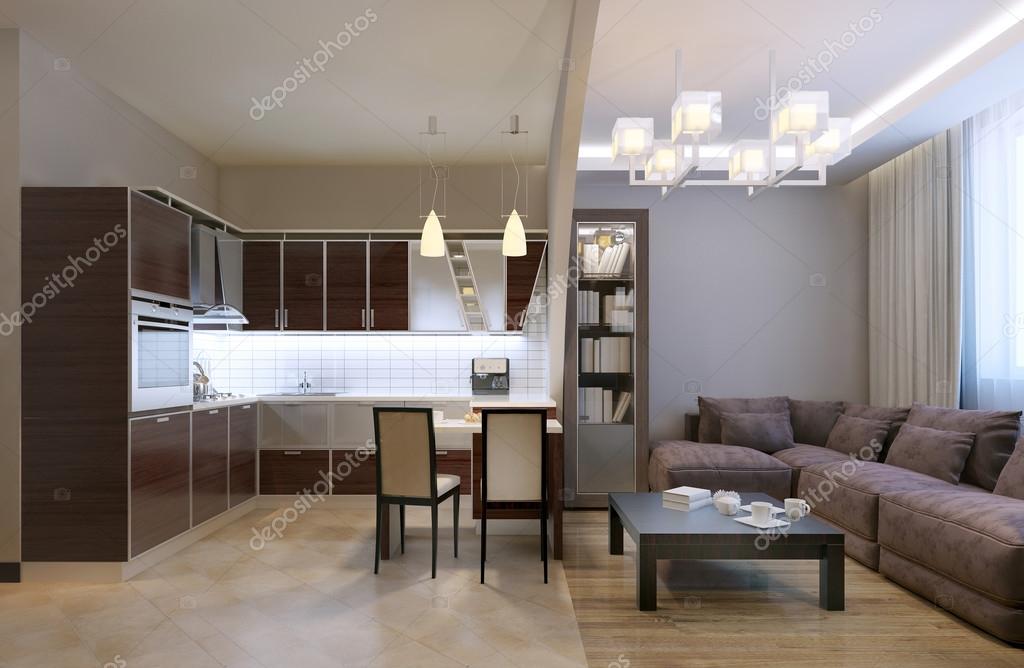 Arch separated kitchen studio — Stock Photo © kuprin33 #83419208