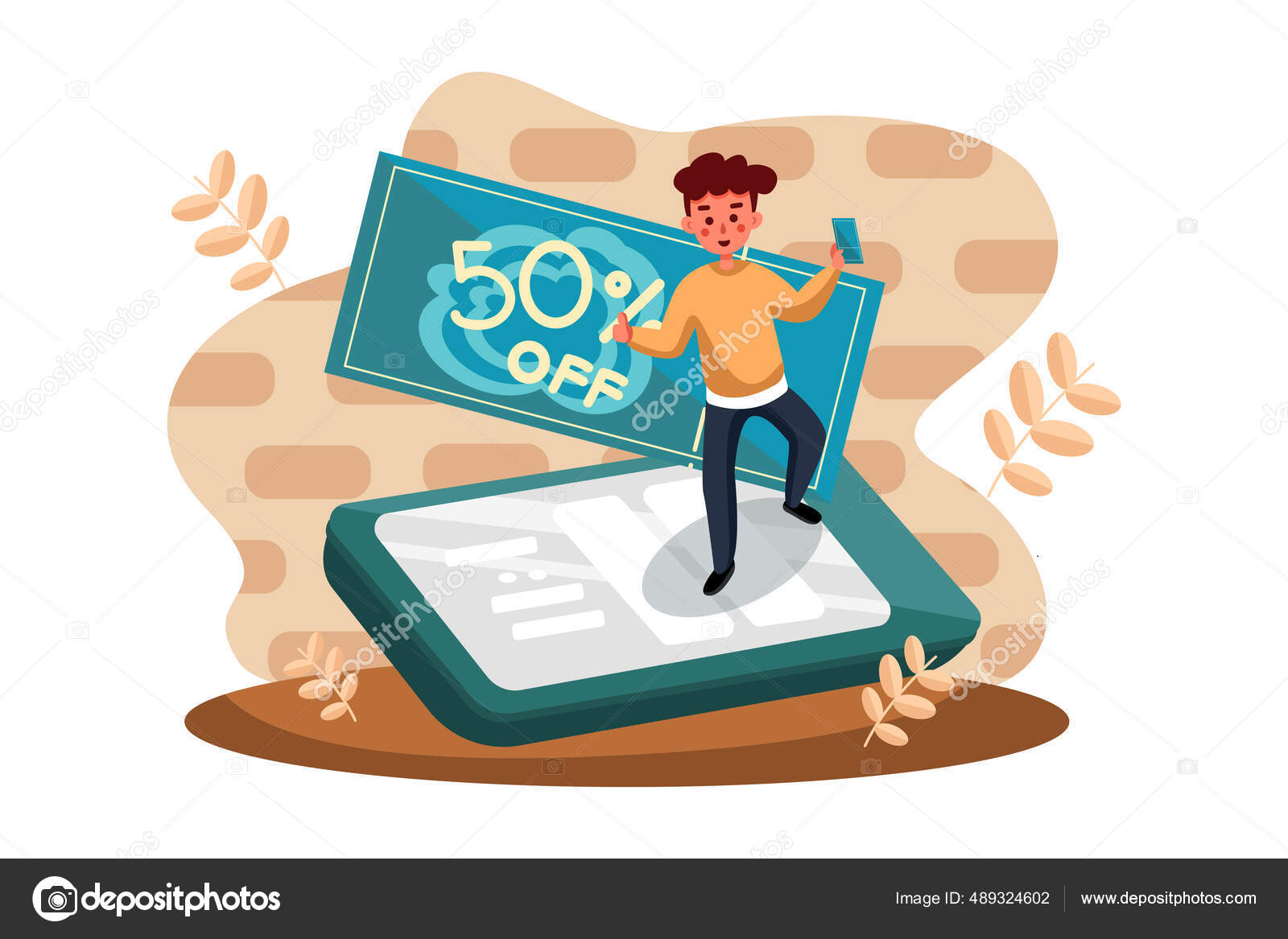 Discount Coupon Vector Illustration Concept Can Use Web Banner ...