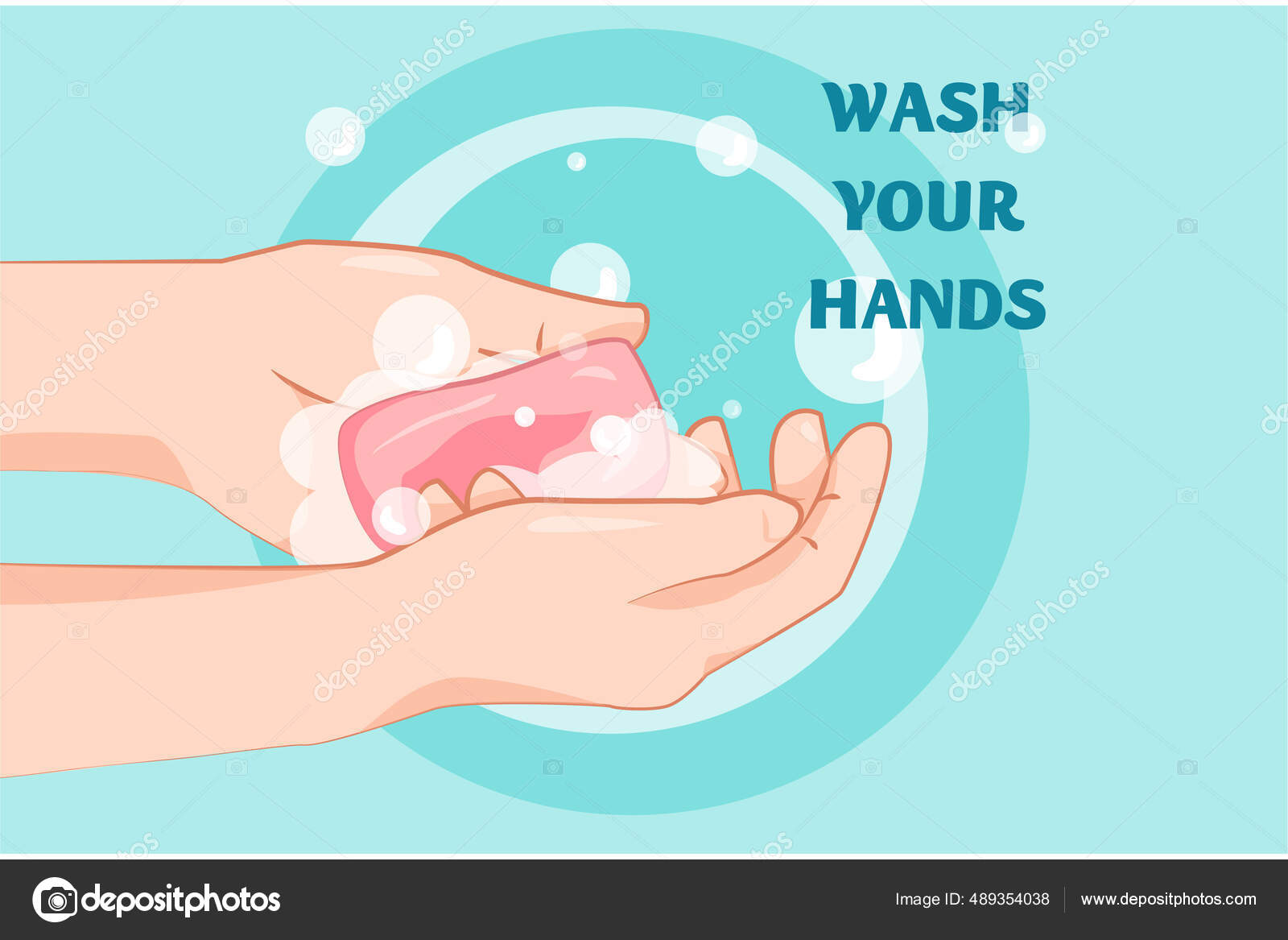 How Wash Your Hands Vector Illustration Concept Stock Vector by ...