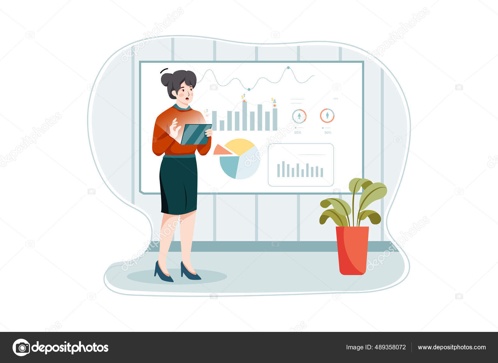 Business Analysis Vector Illustration Concept Flat Illustration ...