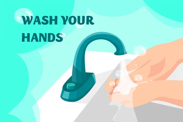 How Wash Your Hands Vector Illustration Concept Stock Vector by ...