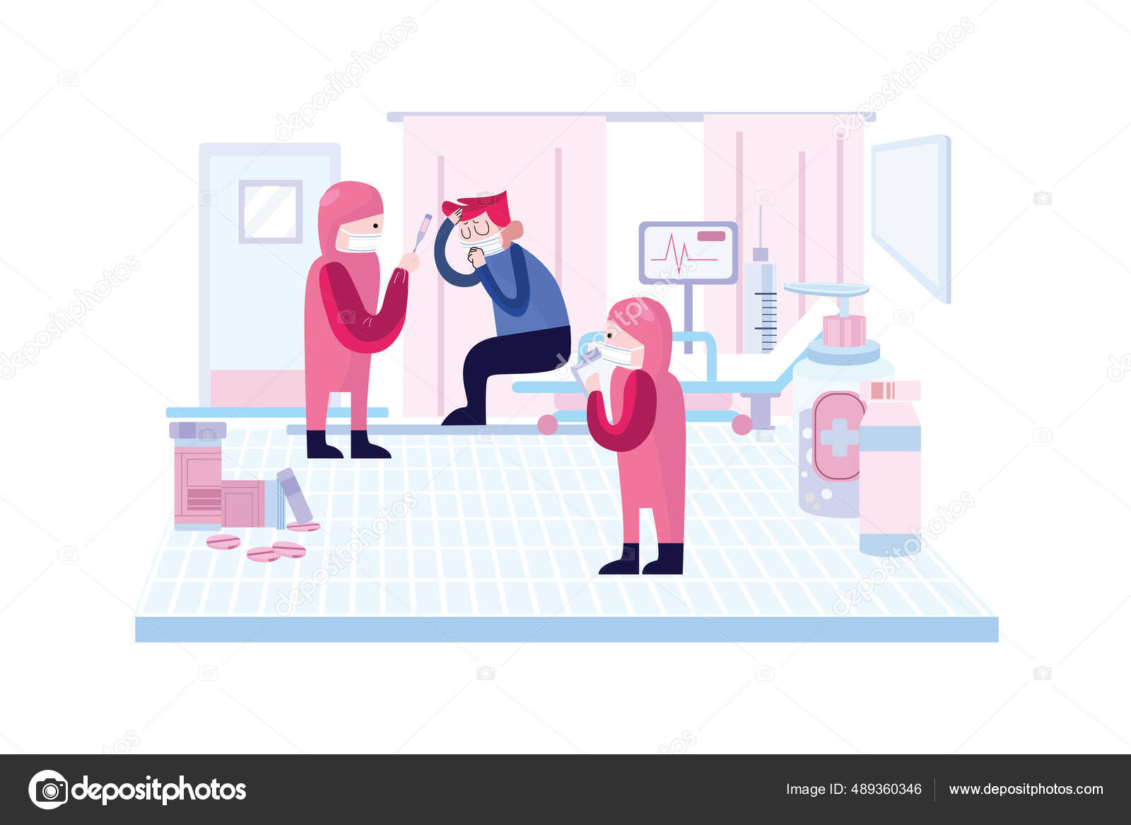 Coronavirus Suspect Monitoring Concept Flat Vector Illustration ...