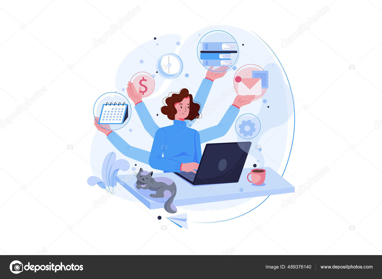 Freelance Vector Illustration Concept Flat Illustration Isolated White ...