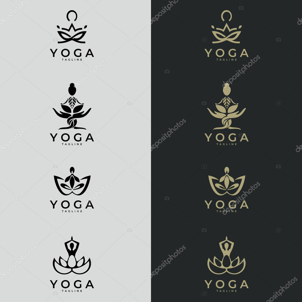 Conjunto de iconos y símbolos para centro de spa o estudio de yoga ...