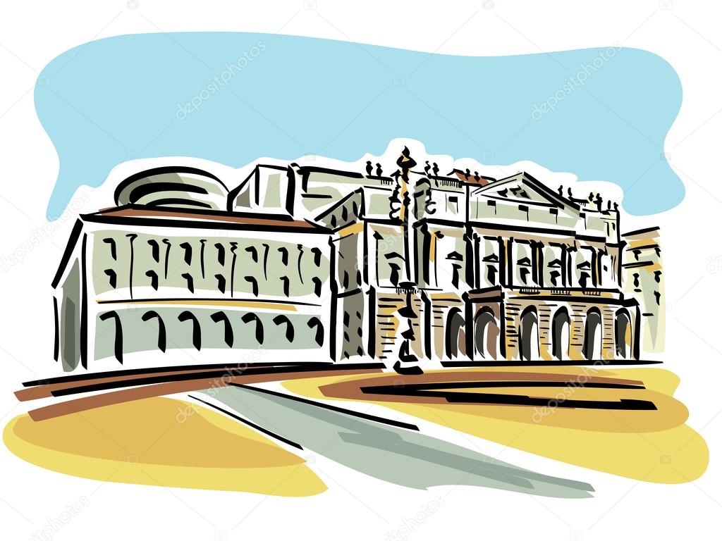 La Scala Opera House in Milan Stock Vector by ©rob3000 120837352