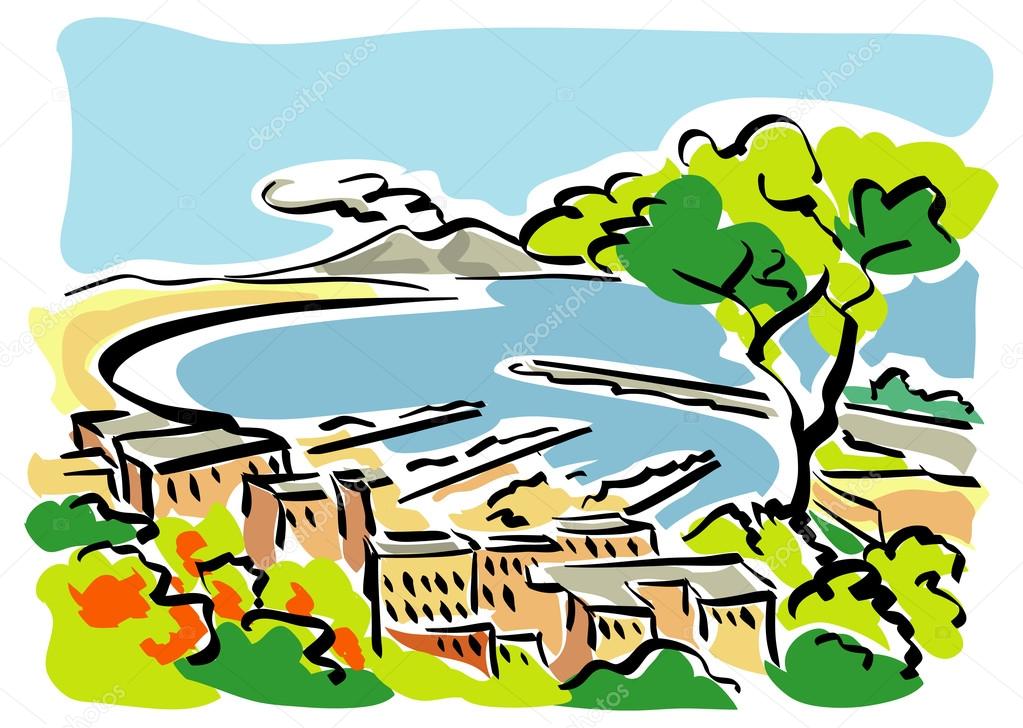 Naples, Gulf of Naples Stock Illustration by ©rob3000 #59877845