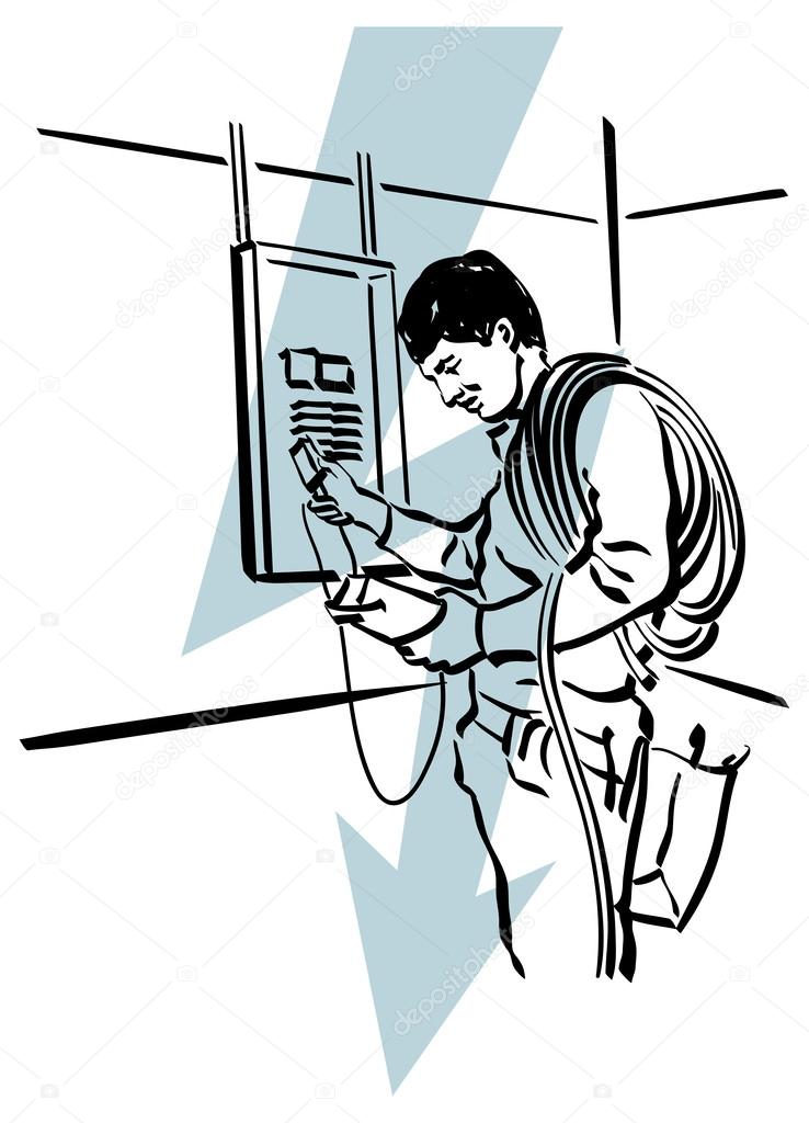 Electricians At Work Clipart