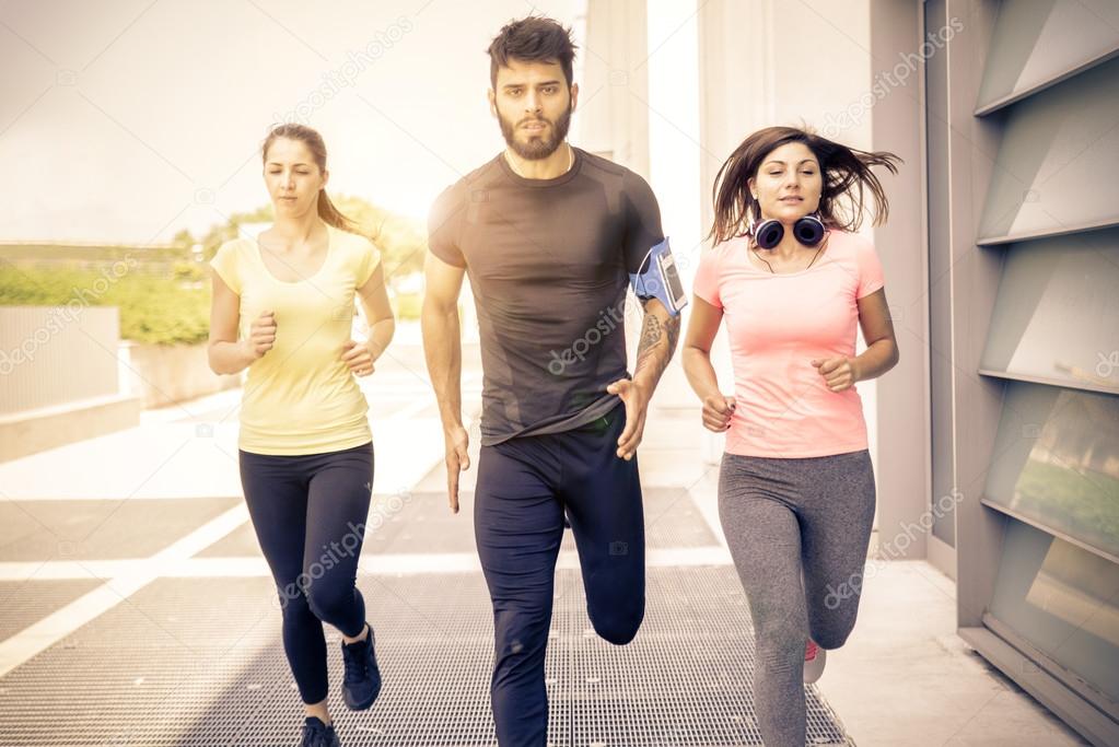 Urban runners training — Stock Photo © oneinchpunch #72846365